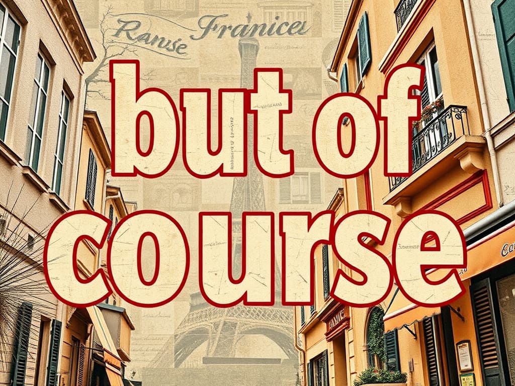 But of course in French