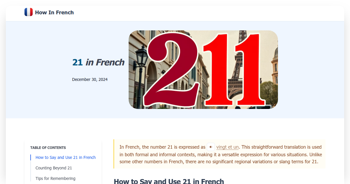 21 in French