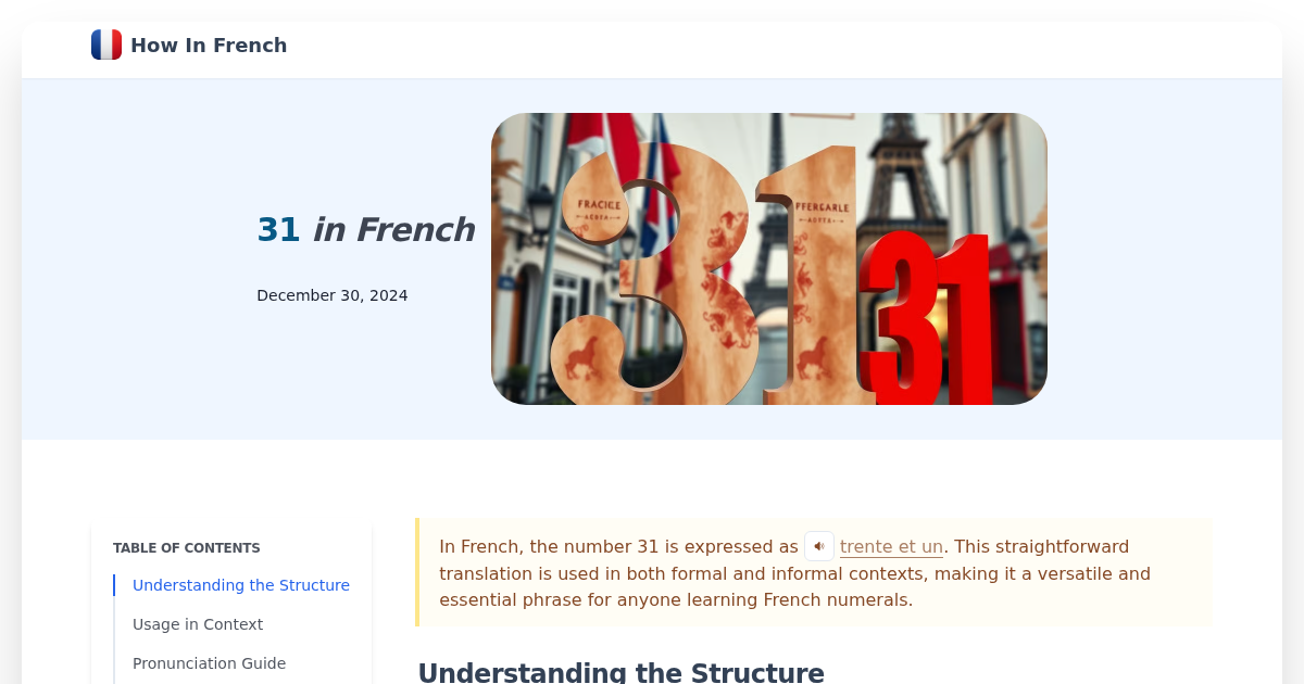 31 in French