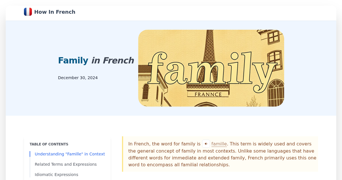Family in French