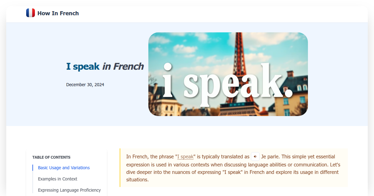 I speak in French