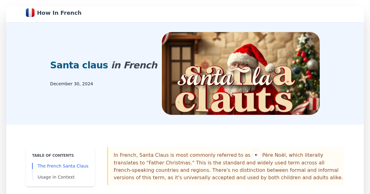 Santa claus in French