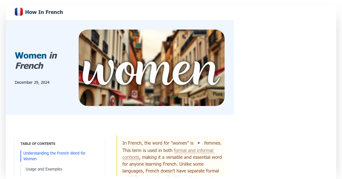 Women in French